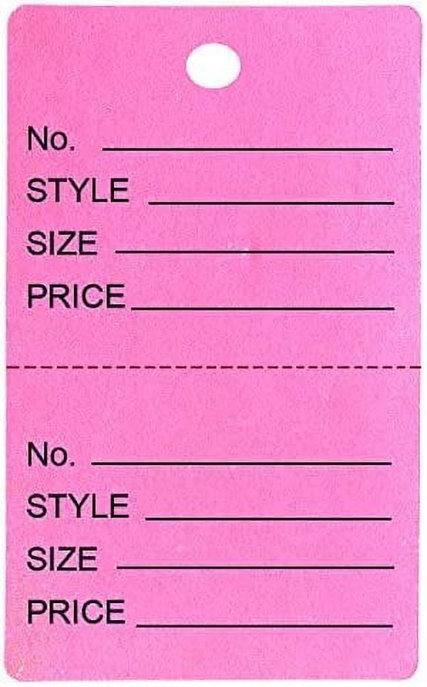 500 Qty Unstrung Pink Price/Receipt Tags w/Easy-Tear Stub - Walmart.com