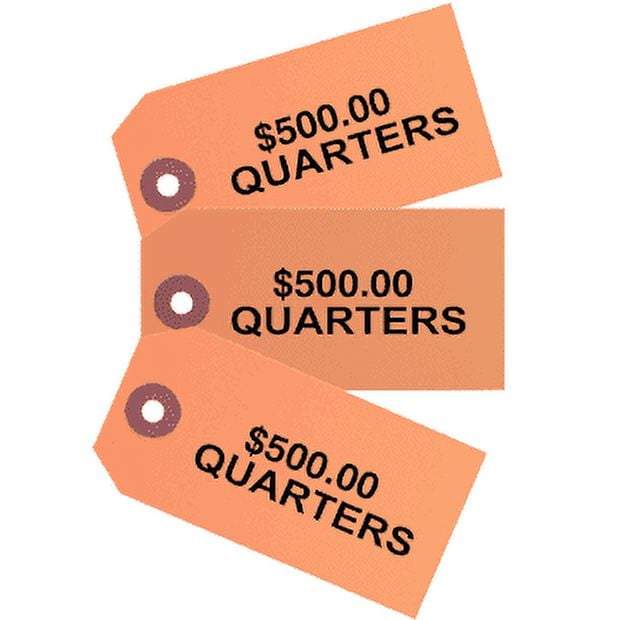 $500 Quarters - Coin Bag Label - Color-Coded - Hang Tag - Pack of 1000 ...