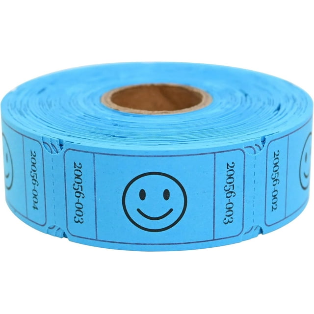 500 Raffle Tickets, Smile, Blue(6 Color Selection), Single Roll, Ticket ...