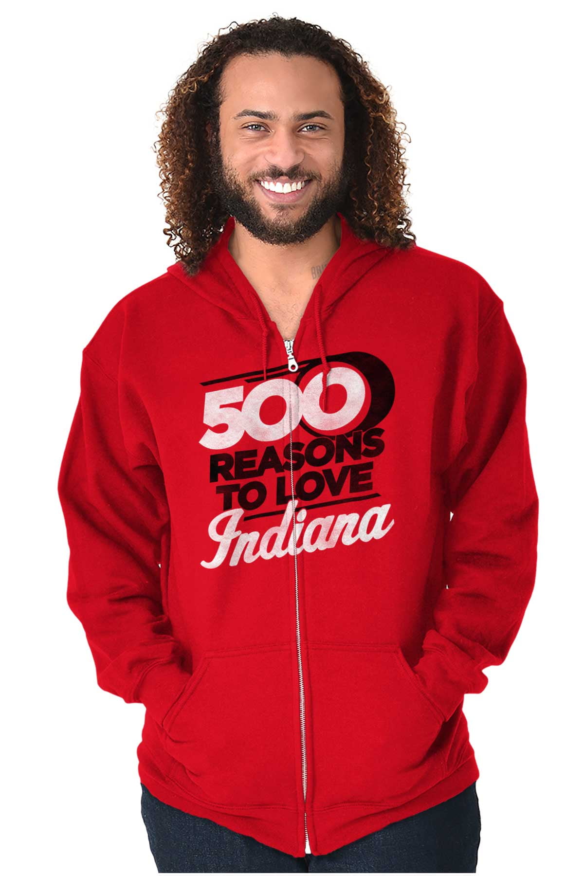500 Reasons to Love Indiana IN Pride Unisex Plus Size Zip Hoodie Brisco ...