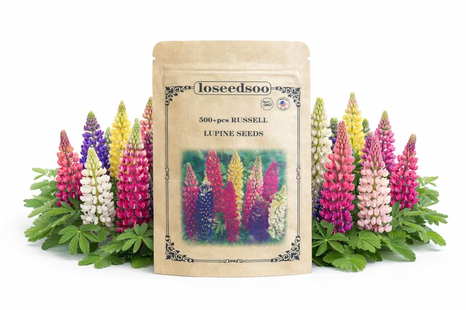 500+ Russell Lupine Seeds – Mixed Color Tall Perennial Flower Seeds for ...