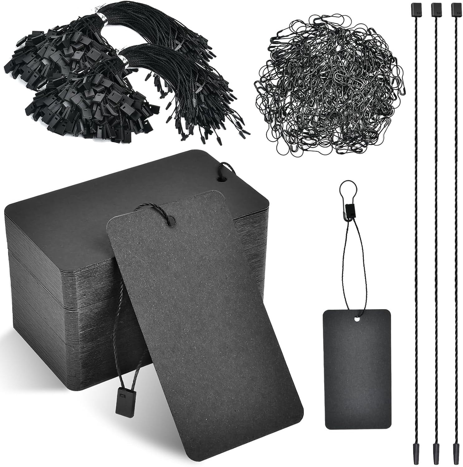 500 Set Black Price Tags with String, Gift Tags with String Attached ...