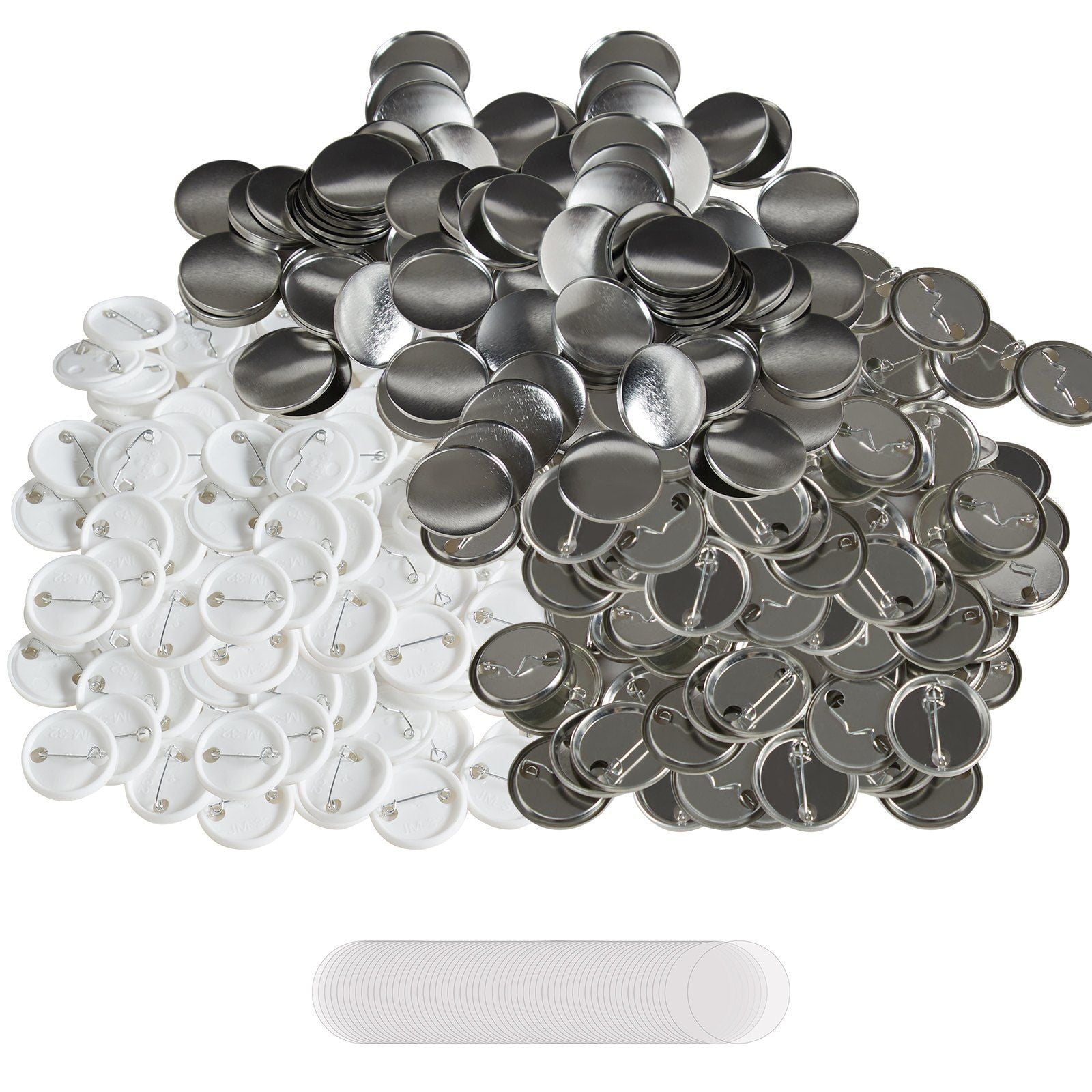 500 Sets 1.25 Inch DIY Pinback Button Parts Kit, Includes Metal Shells ...