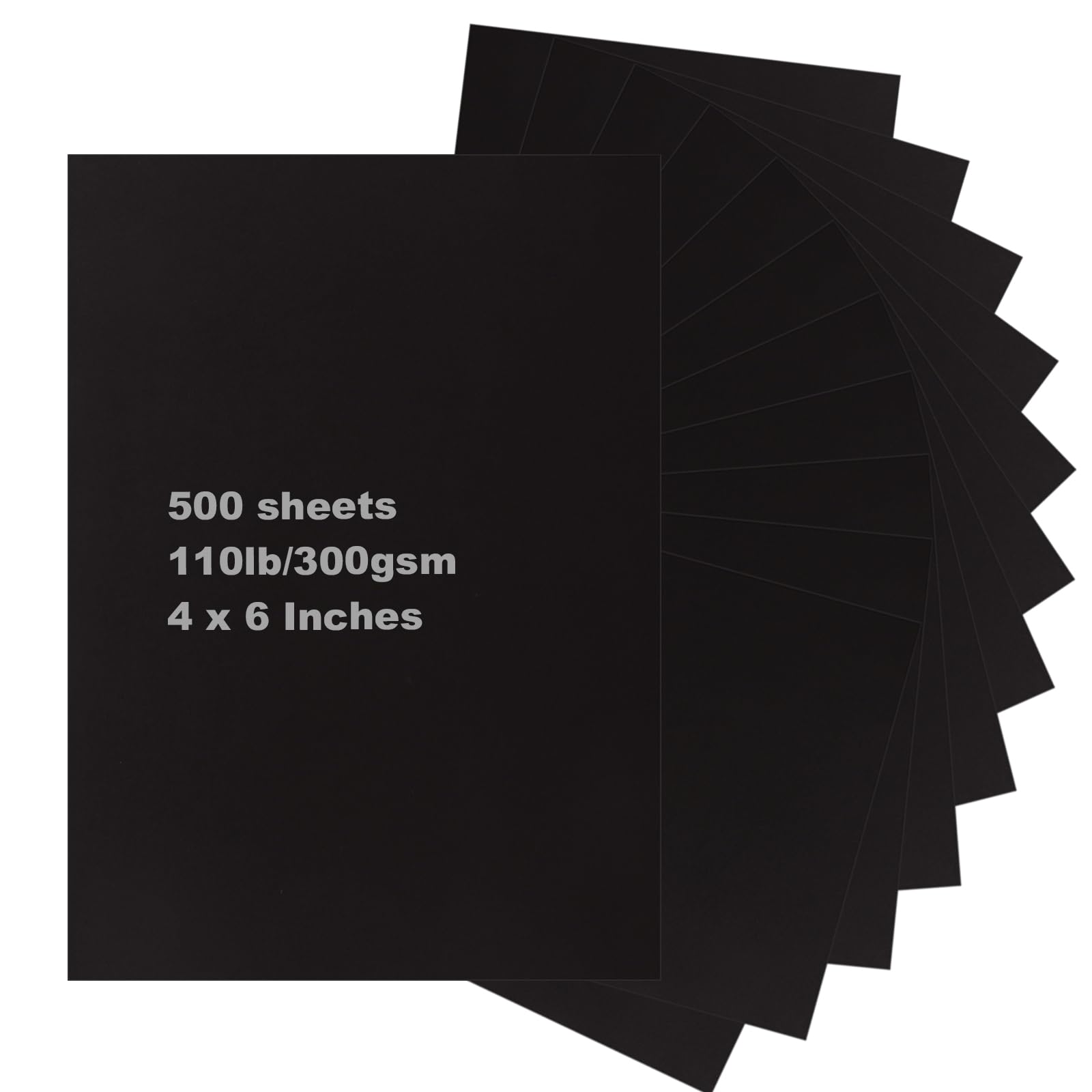 500 Sheets Black Cardstock DHF10 4x6" Scrapbook Paper 110lb/300 gsm ...