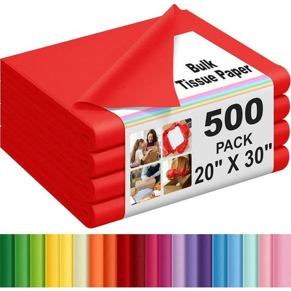 500 Sheets Christmas Red Tissue Paper Bulk for Gift Bags 20 x 30 Inch ...