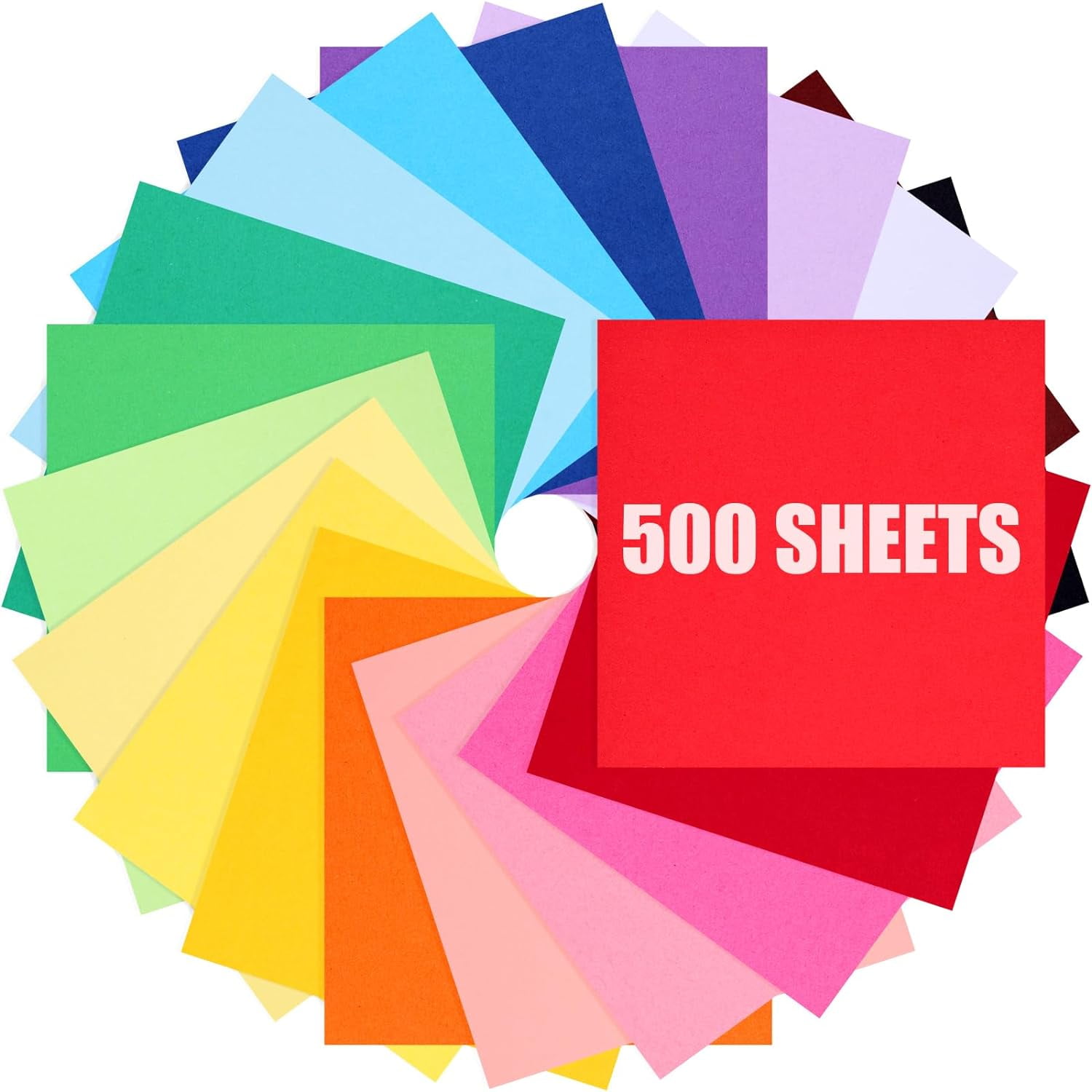500 Sheets Colored Origami Paper, 6 x 6 Inch/ 80gsm Double Sided Square ...