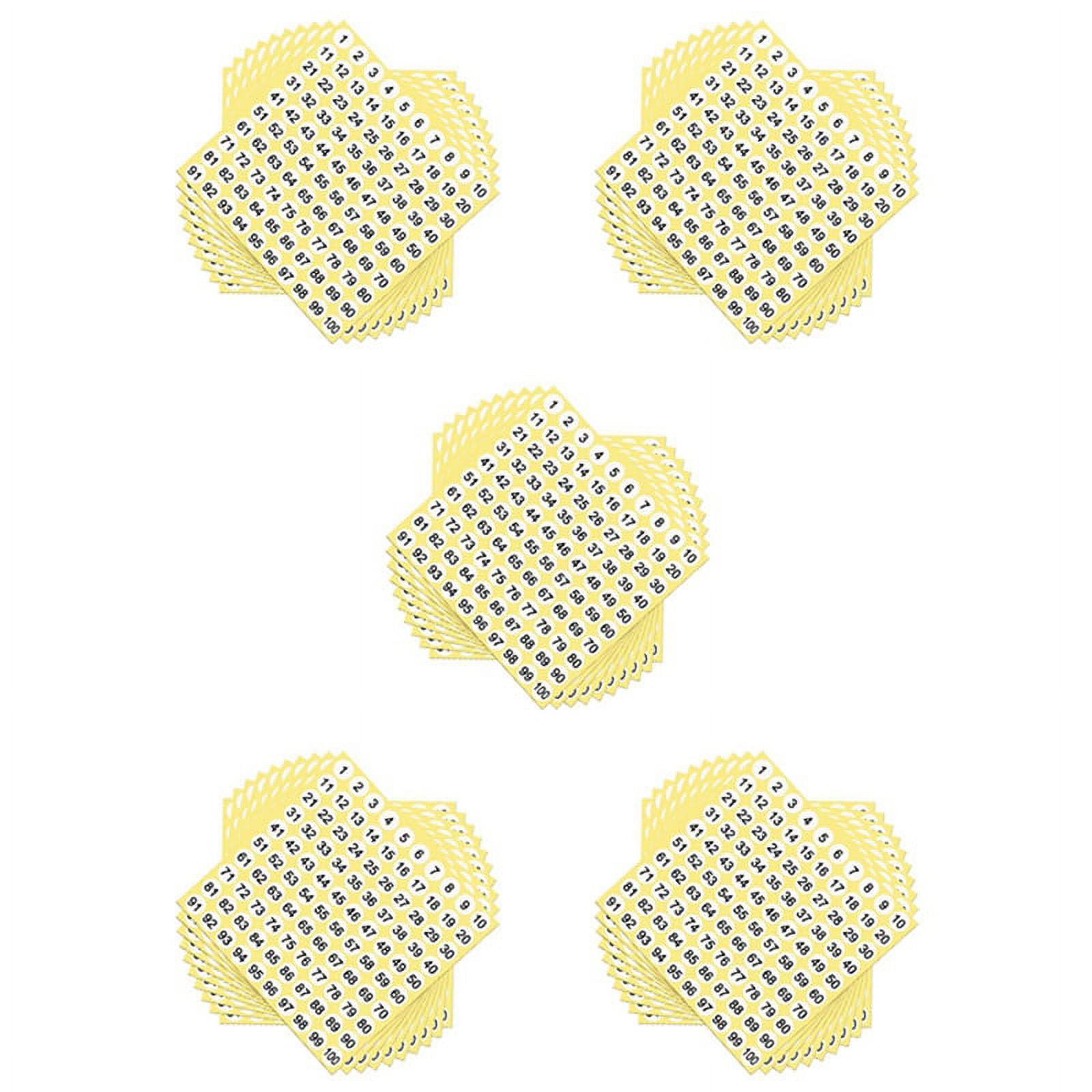 500 Sheets Number Labels Stickers 1-100 Numbers Round Stickers 0.4 Inch ...