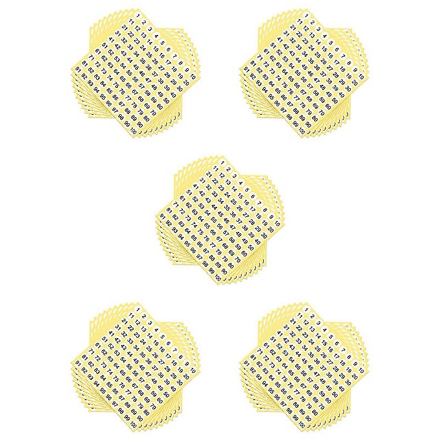 500 Sheets Number Labels Stickers 1-100 Numbers Round Stickers 0.4 Inch ...
