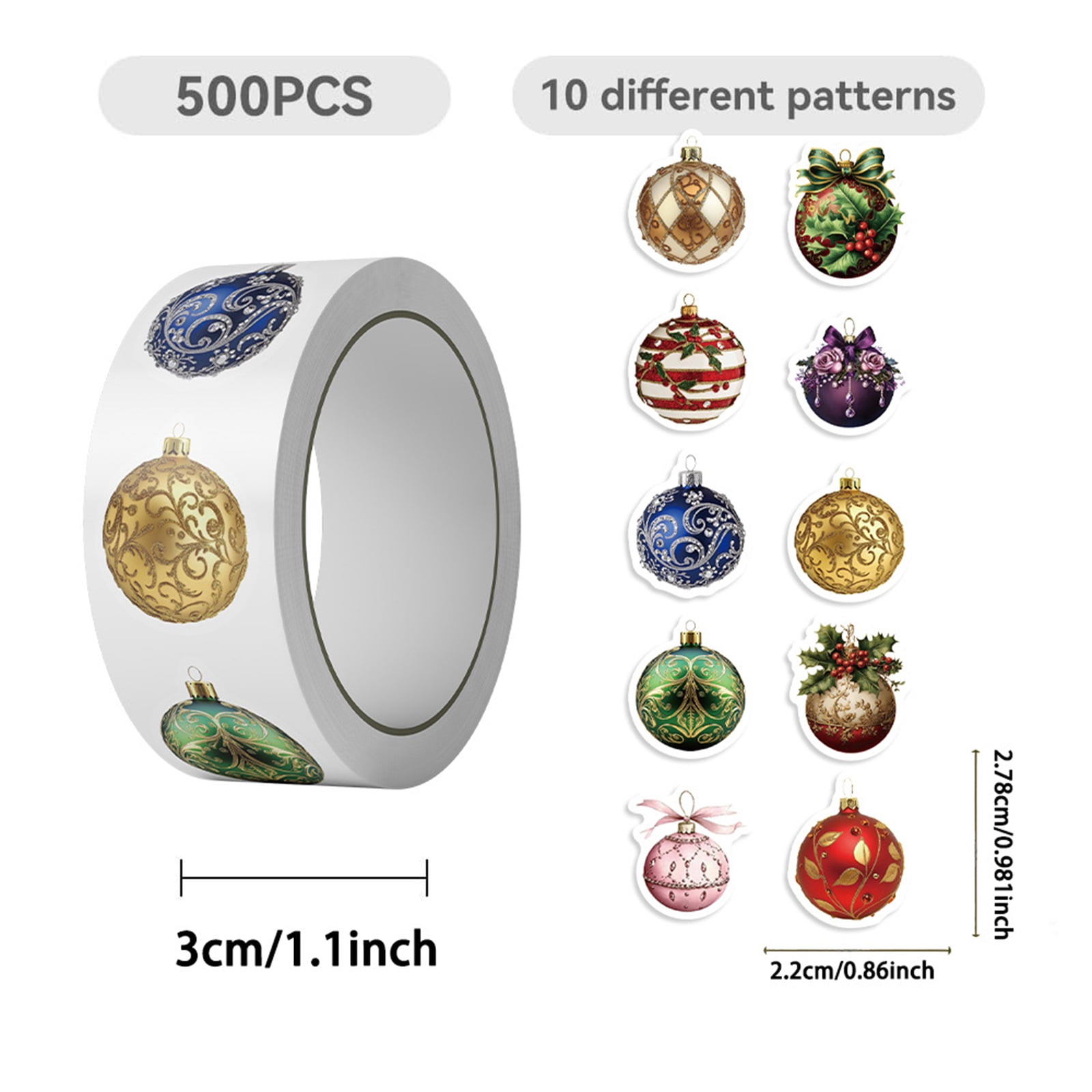 500 Sheets Roll Christmas Stickers, Children's Holiday Gift Packaging ...