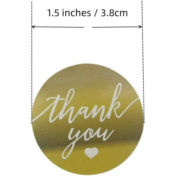 500 Sheets "Thank You" Labels Sticker Round 1.5", Thank You Sticker for ...