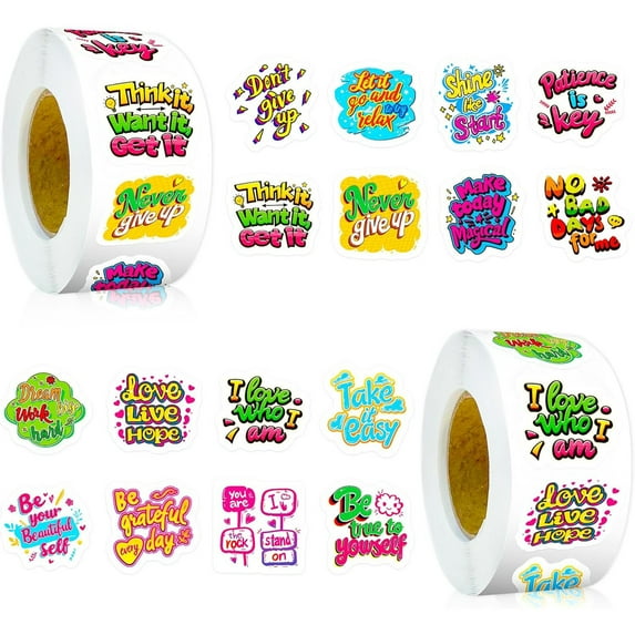 500 Sheets per Roll Student Praise Stickers, Motivational Teacher ...