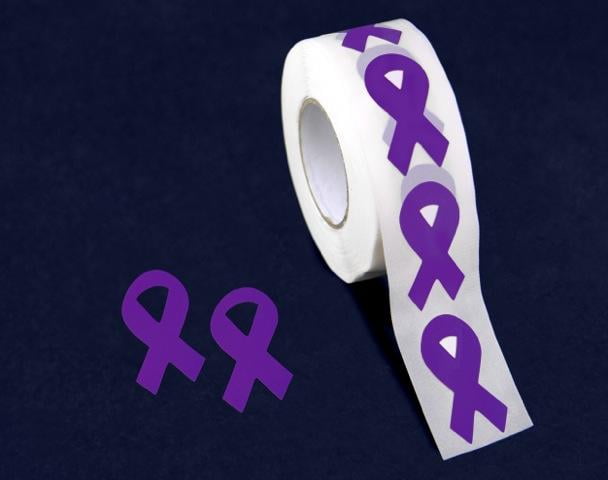 500 Small Purple Ribbon Stickers (500 Stickers) - Walmart.com