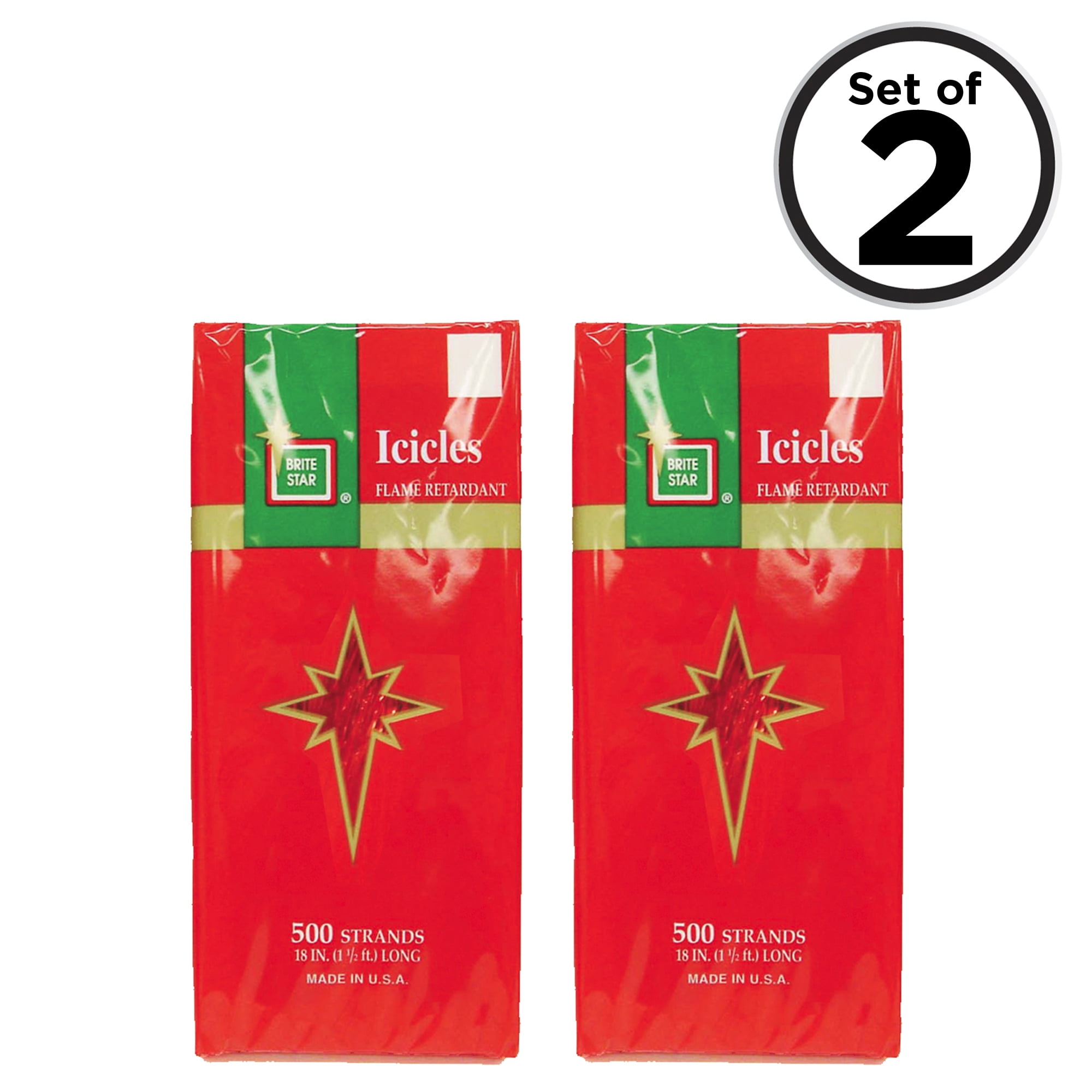 500 Strands Icicles Tinsel, Red (Set of 2) - Walmart.com