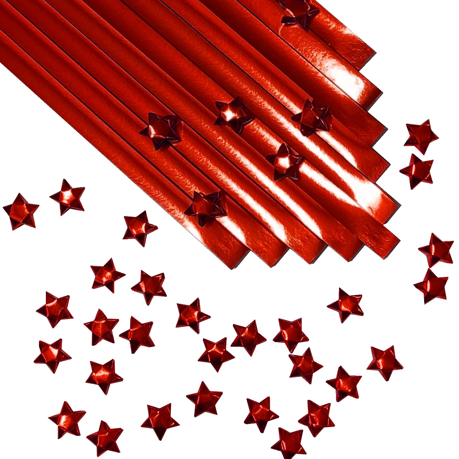 500-Strip Red Foil Paper SSF20 Strips for Making Origami Stars, Lucky ...