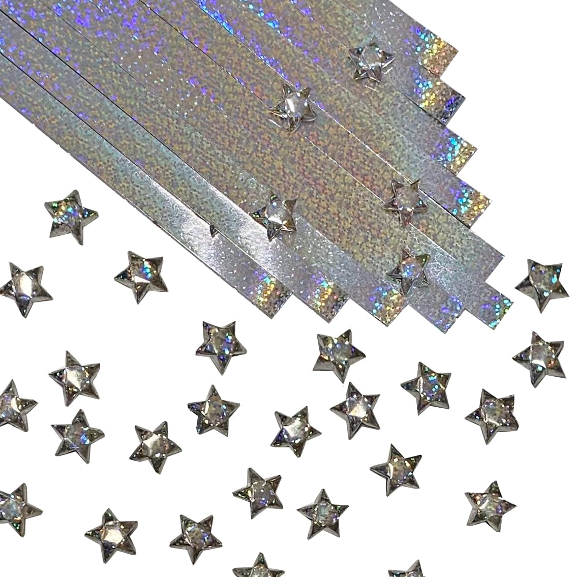 500-Strips Silver Sparkle Foil ESF27 Paper Strips for Making Origami ...