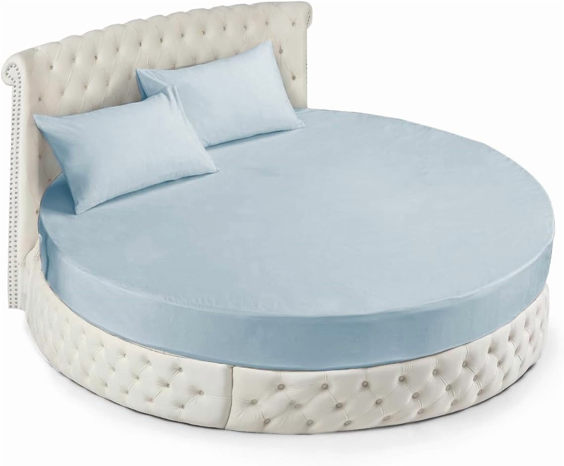 500-TC Egyptian Cotton California King Round Bed Sheet Set – Fits 96 ...