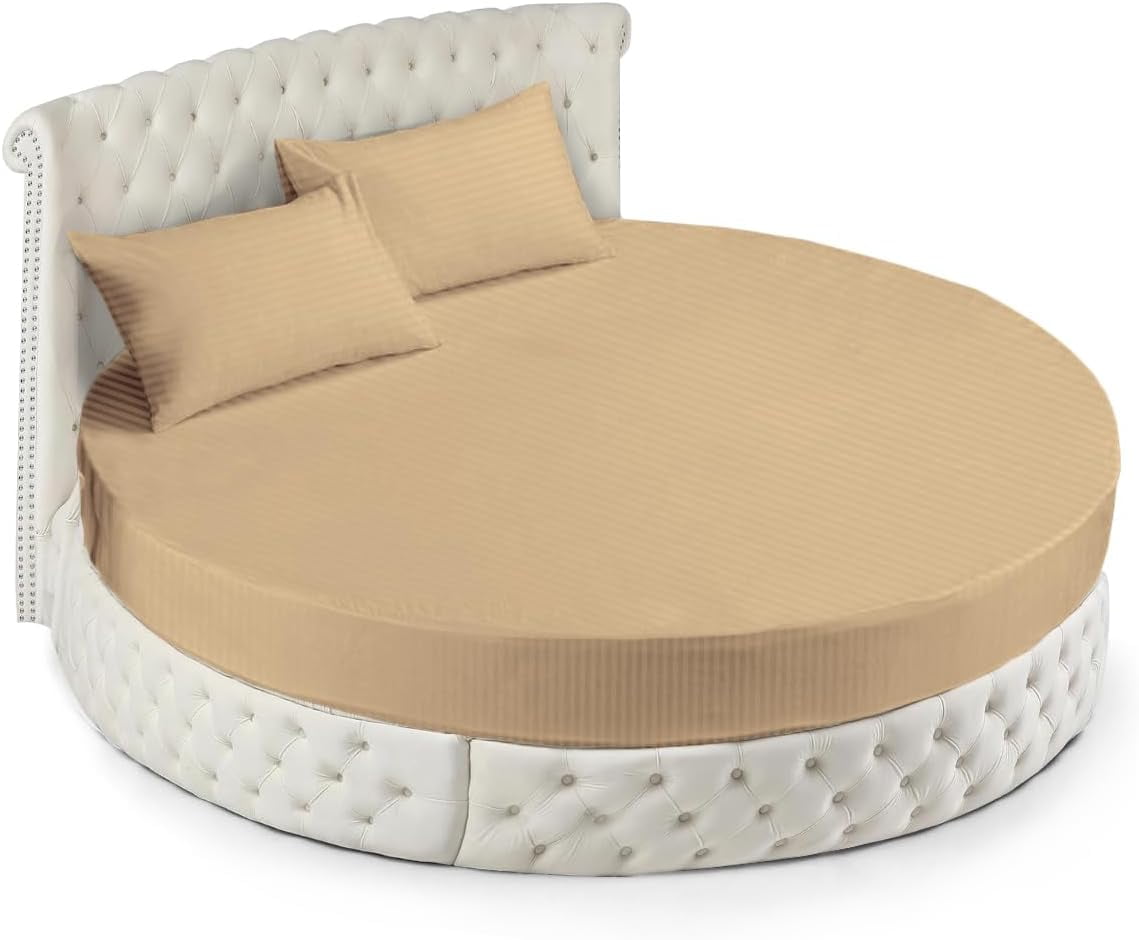 500-TC Egyptian Cotton California King Round Bed Sheet Set – Fits 96 ...