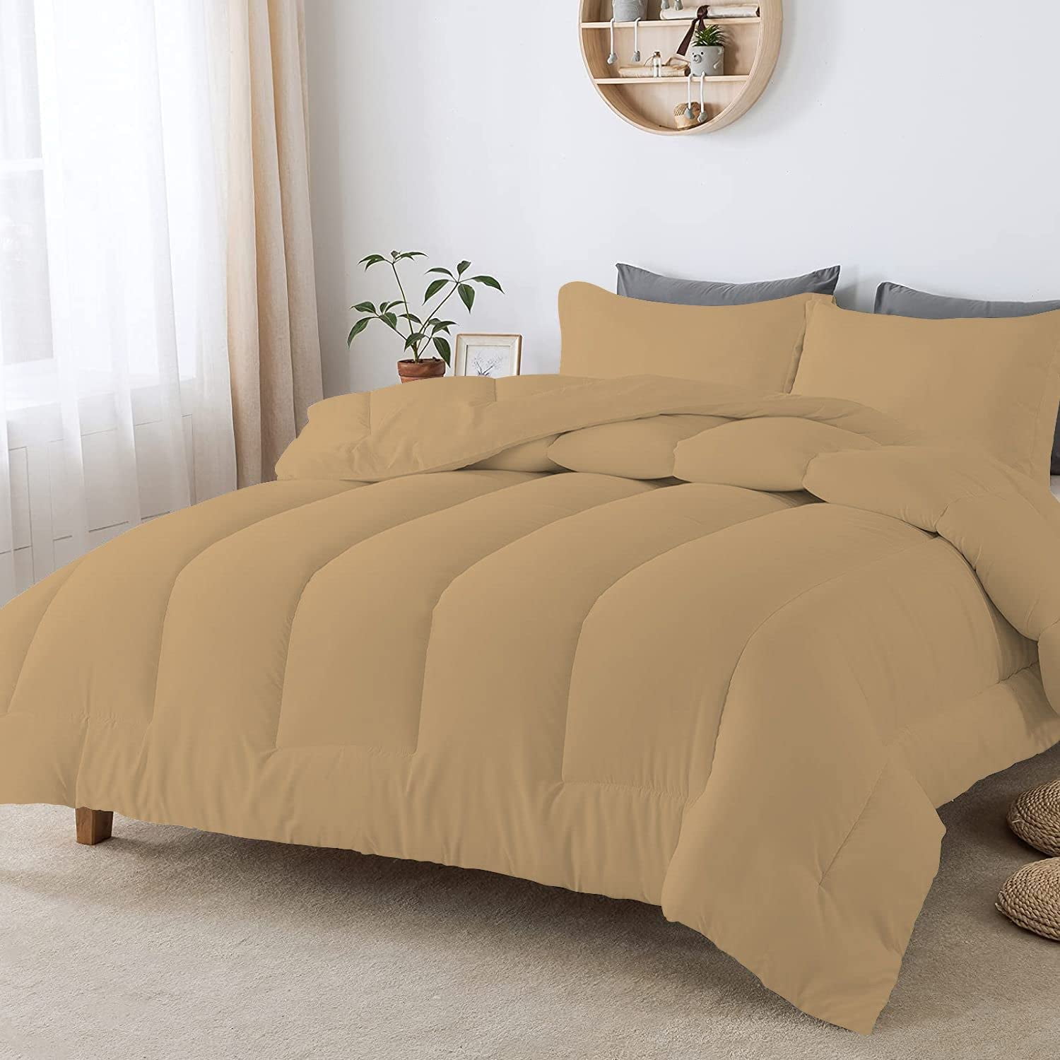 500 TC Egyptian Cotton Comforter | Straight Line Design | 300 GSM ...
