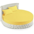 500-TC Egyptian Cotton Full Round Bed Sheet Set – Fits 80" Diameter ...