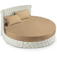 500-TC Egyptian Cotton Full Round Bed Sheet Set – Fits 80" Diameter ...
