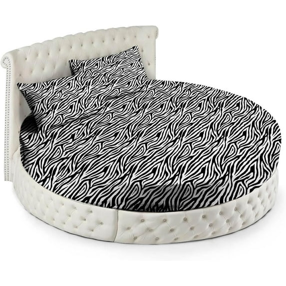 500-TC Egyptian Cotton Full Round Bed Sheet Set – Fits 80" Diameter ...