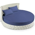 500-TC Egyptian Cotton Queen Round Bed Sheet Set – Fits 84" Diameter ...