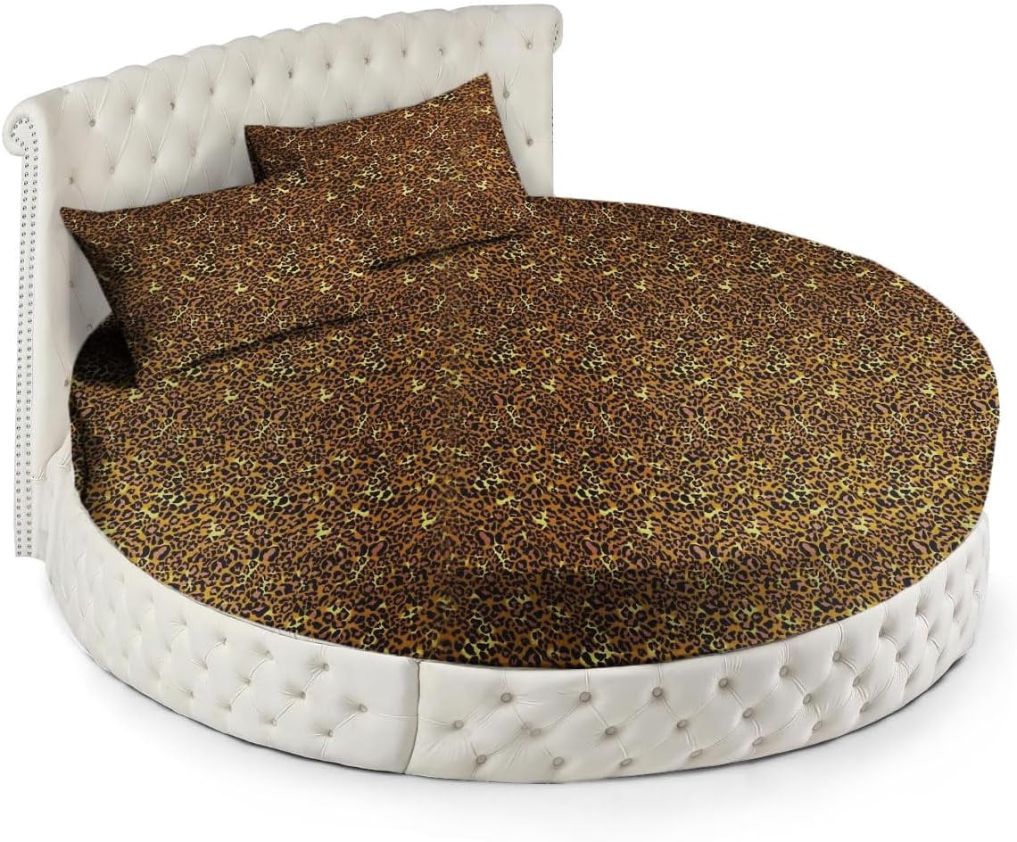 500-TC Egyptian Cotton Queen Round Bed Sheet Set – Fits 84" Diameter ...