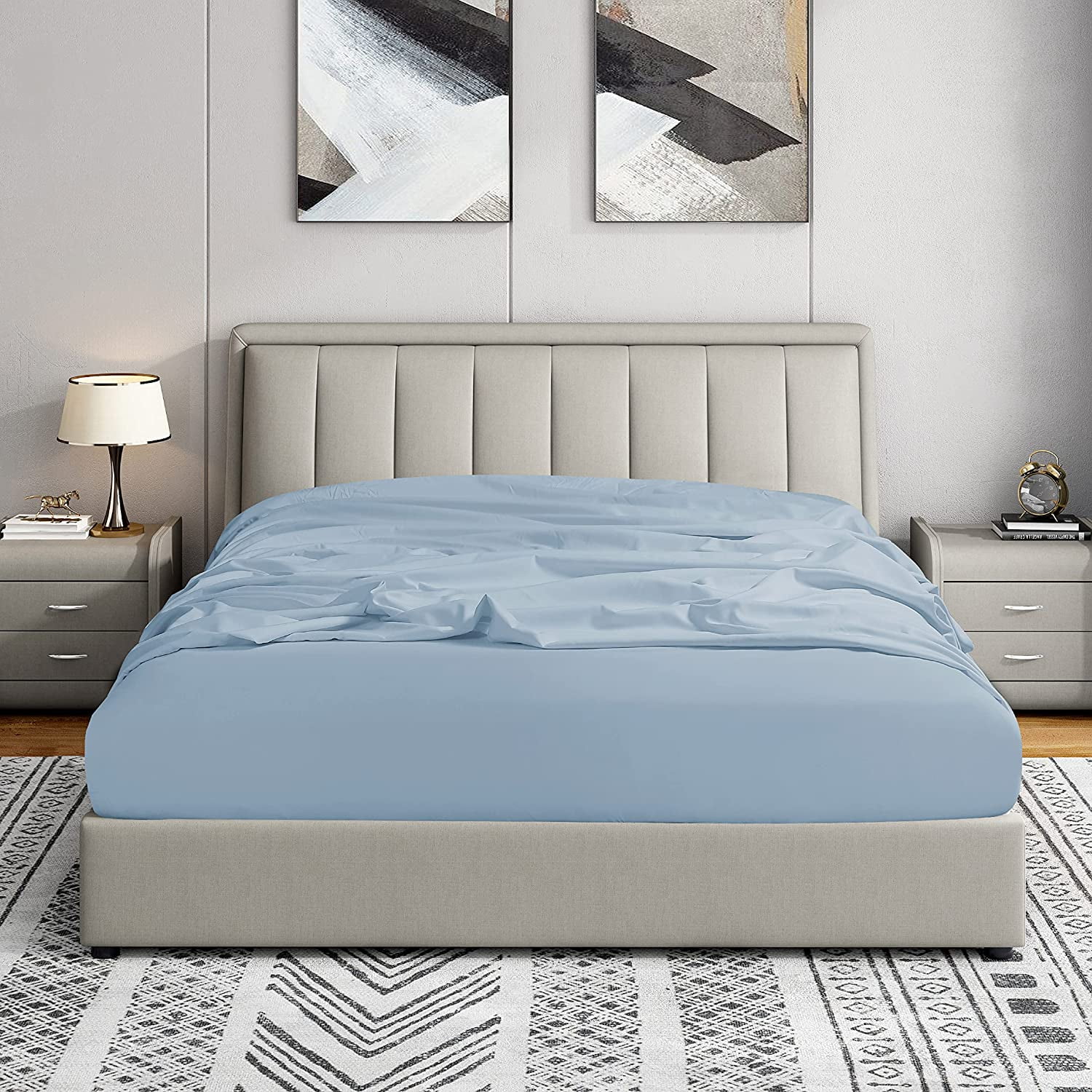 500-TC Egyptian Cotton, Short Queen (60" x 75") Size Fitted Sheet, 1-PC ...