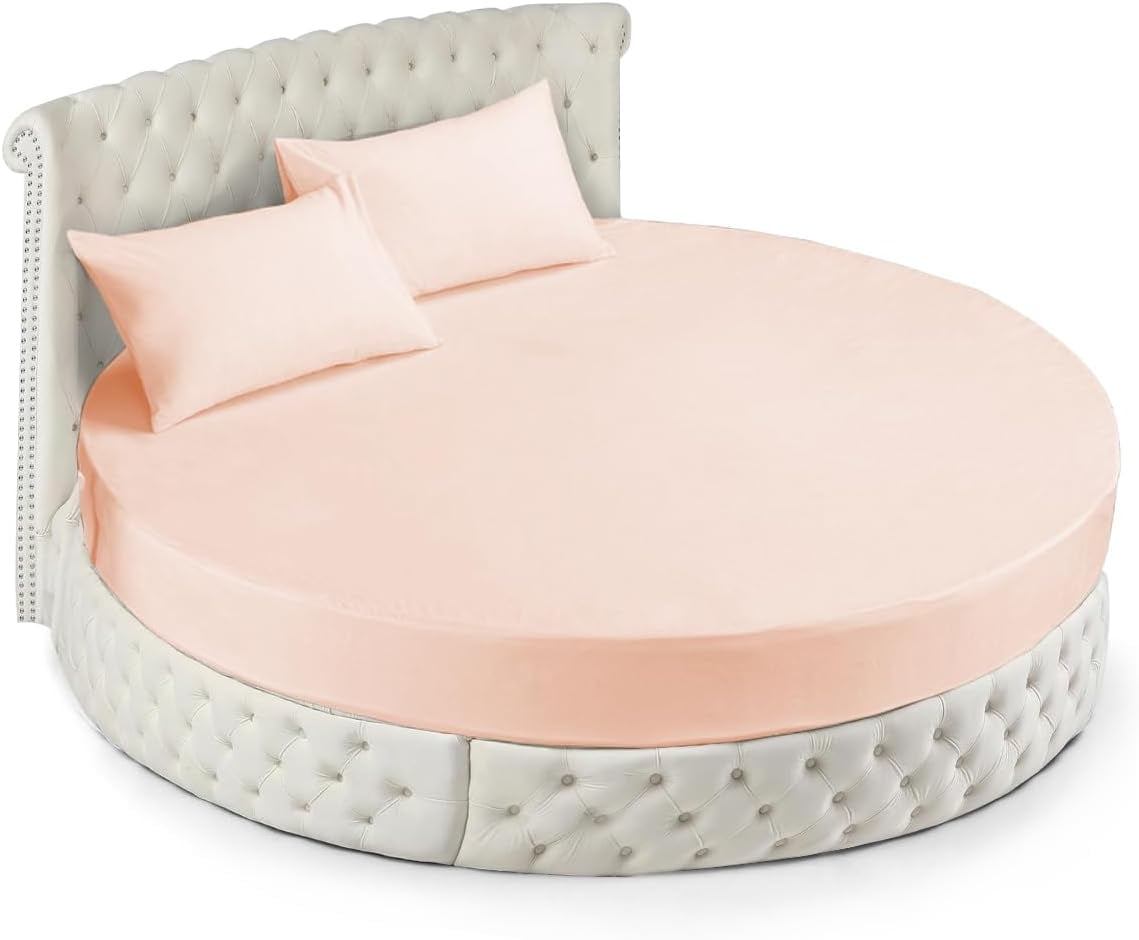 500-TC Egyptian Cotton Twin Round Bed Sheet Set – Fits 72" Diameter ...