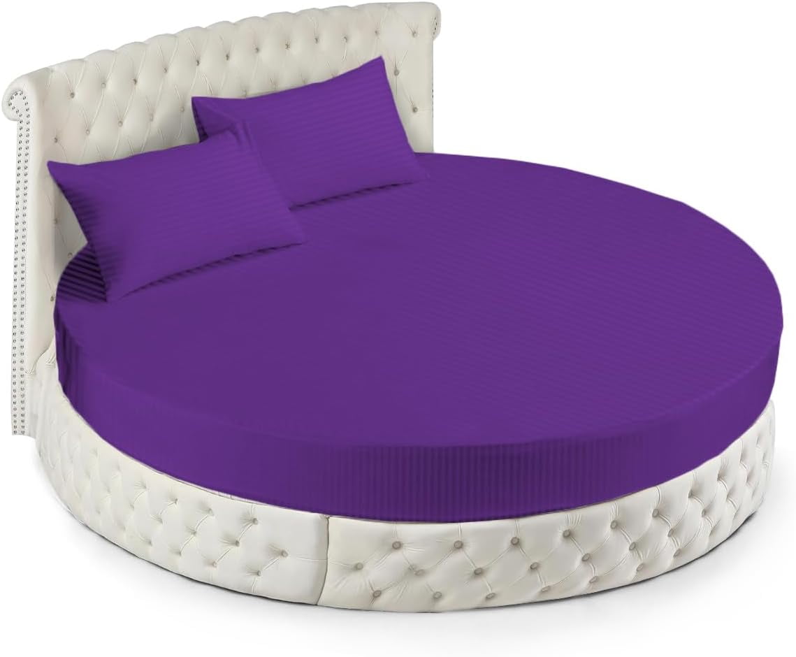 500-TC Egyptian Cotton Twin Round Bed Sheet Set – Fits 72" Diameter ...