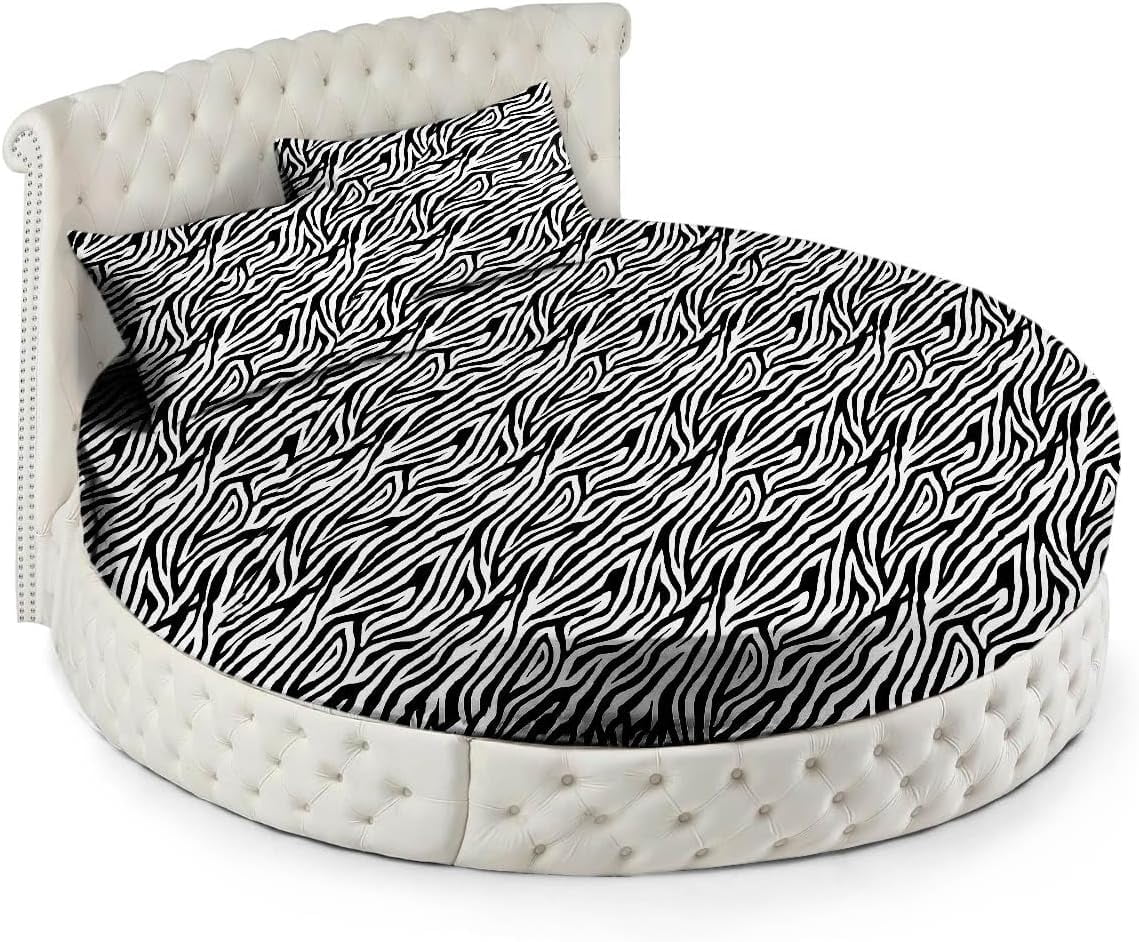 500-TC Egyptian Cotton Twin Round Bed Sheet Set – Fits 72" Diameter ...