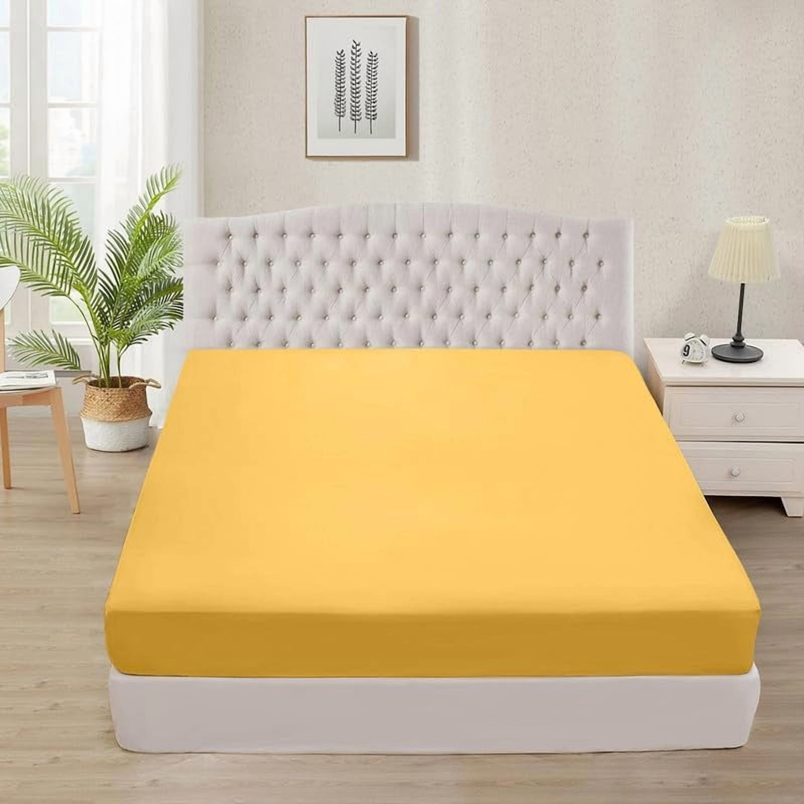 500-Thread Count Egyptian Cotton Fitted Sheet, 1-Piece Soft ...