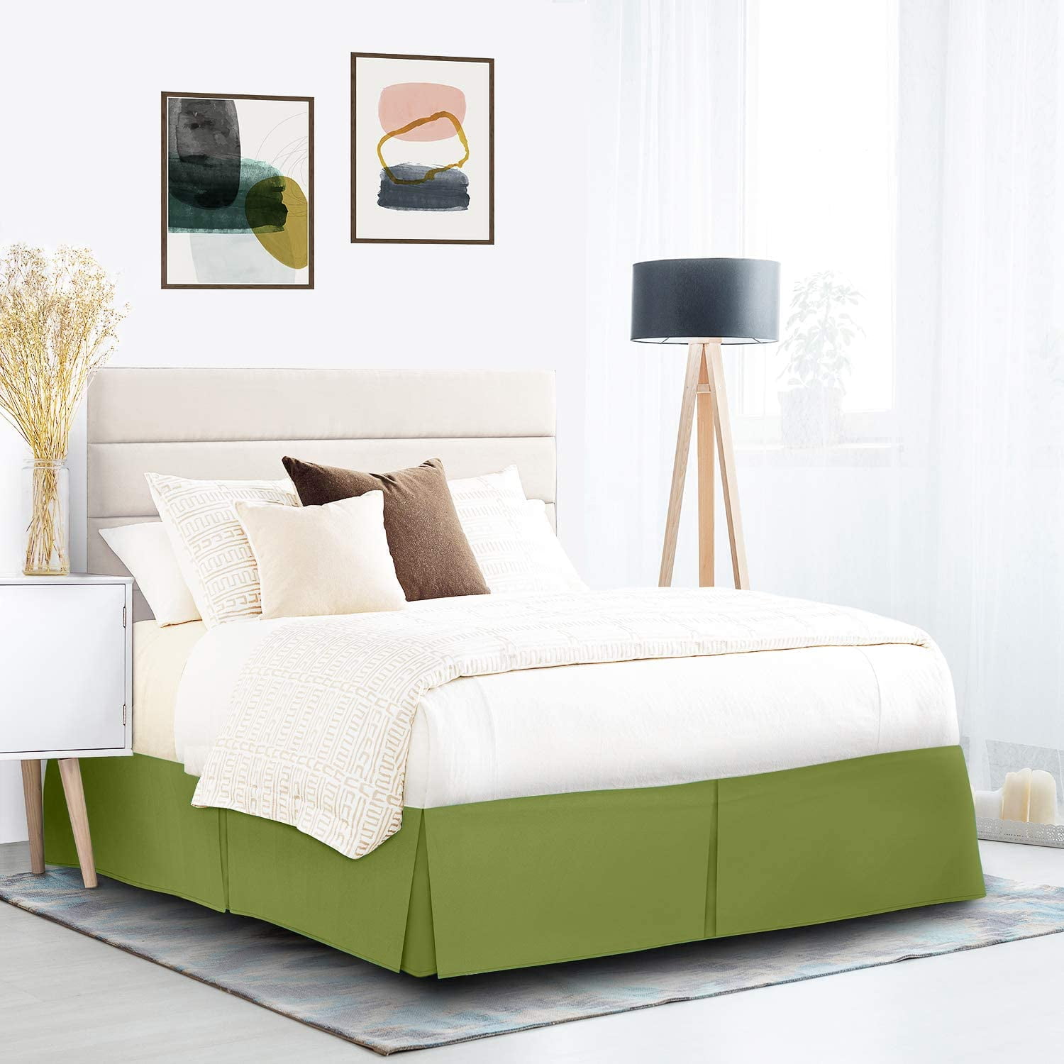 500 Thread Count Egyptian Cotton Split Corner Bed Skirt – 14-Inch Drop ...