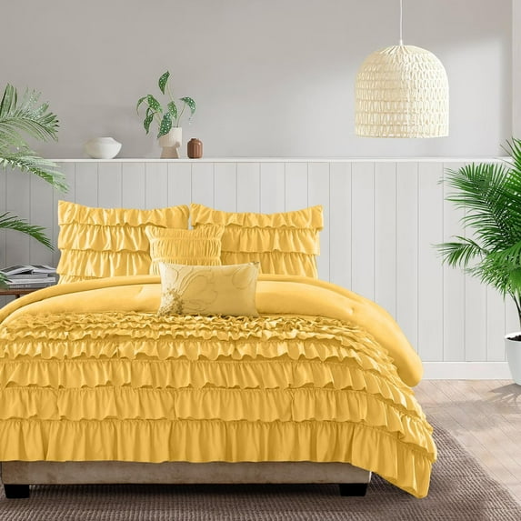 500 Thread Count Multi Ruffle 3-PCs Duvet Cover Set, Soft and Cozy ...