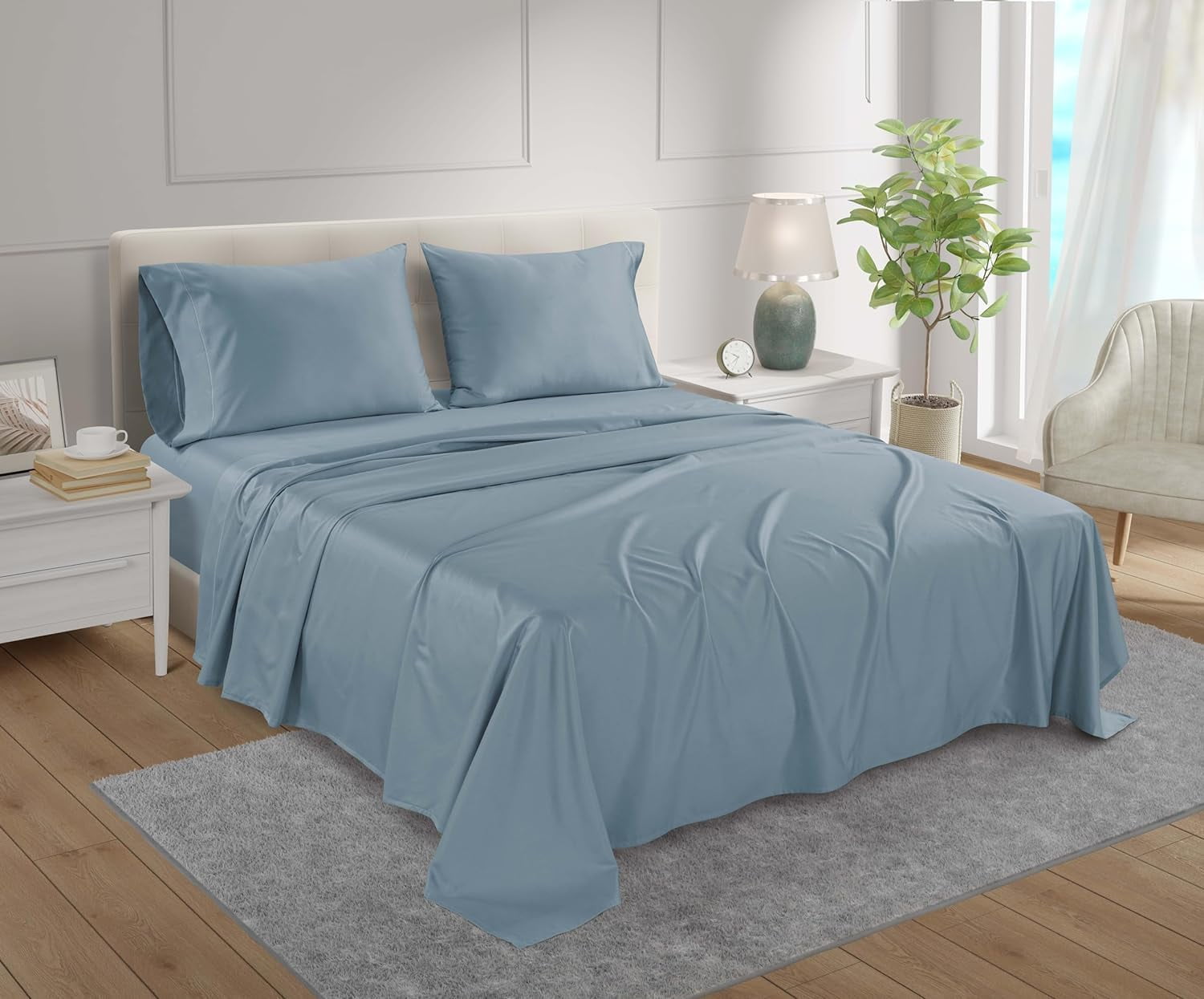 500-Thread Count Pure Egyptian Cotton Sheets, Full (54" x 75") Size ...