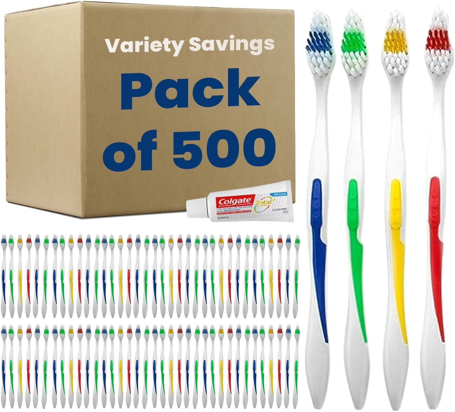 500 Toothbrushes Bulk Wholesale Quantity Standard Size, Dental Care ...