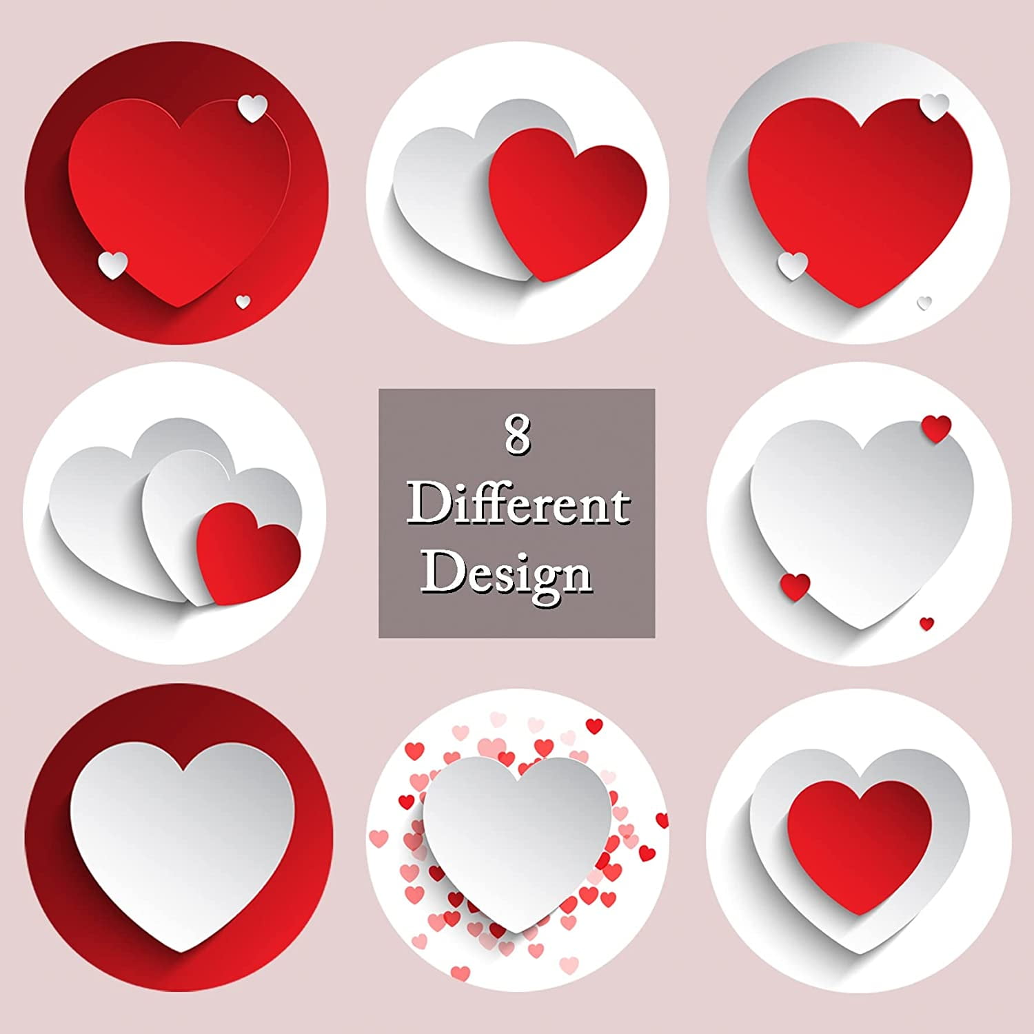 500 Valentines Day Stickers, Cute Love Heart Stickers for Valentines ...