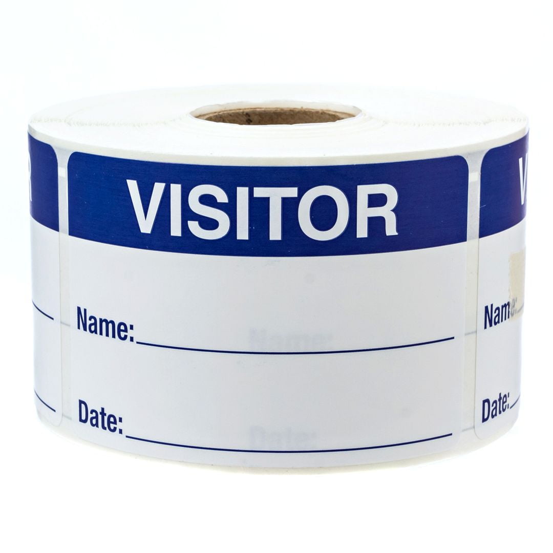 500 Visitor Pass / Blue And White Identification Stickers / Easy To ...