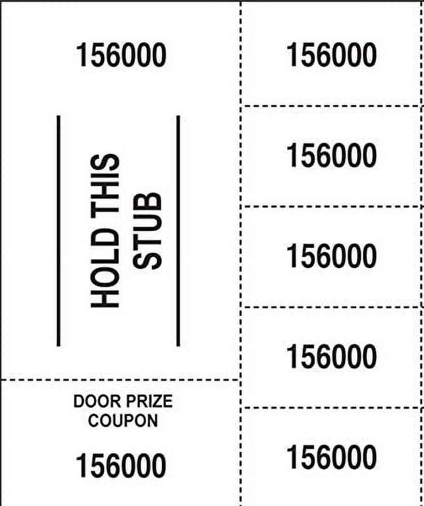 500 White Chinese Auction Tickets: Stub with ”Hold This Stub” - 5 Bid ...
