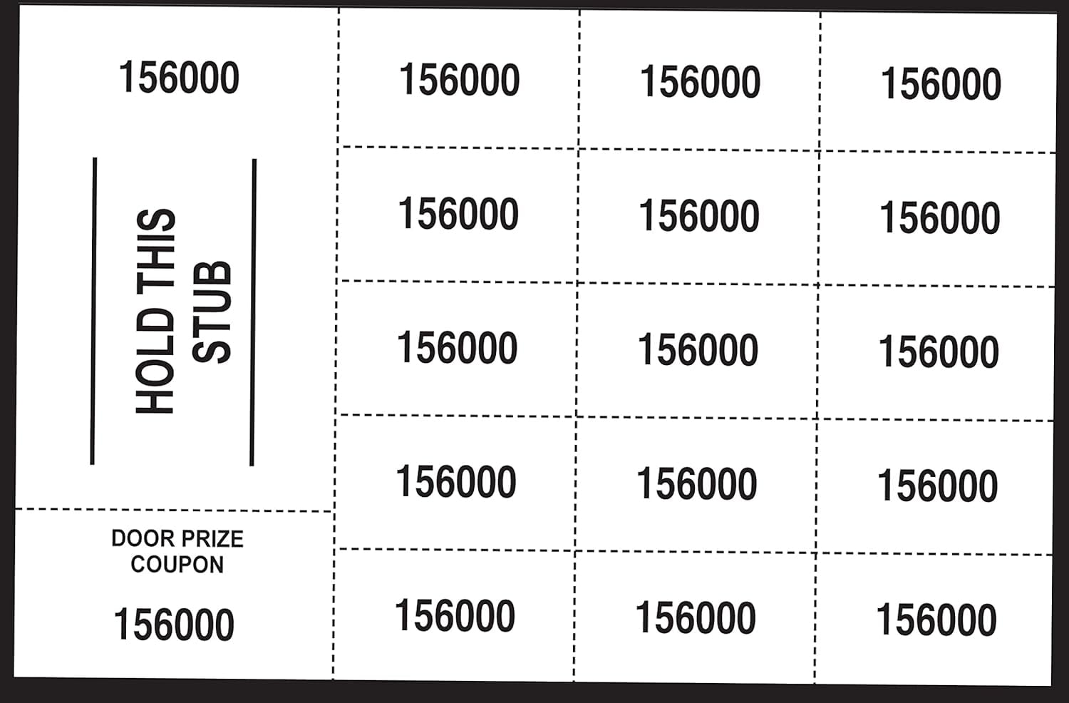 500 White Chinese Auction Tickets - Stub with “Hold This Stub w/Door ...