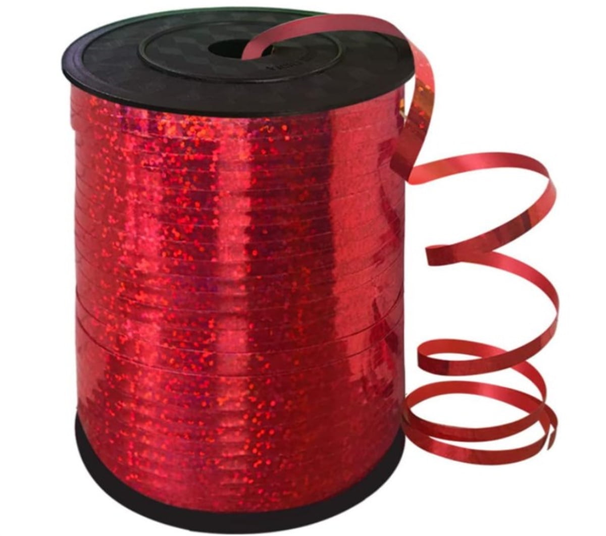500 Yards Ribbon Crimped Curling,Red Shiny Metallic Roll,Rainbow Film ...
