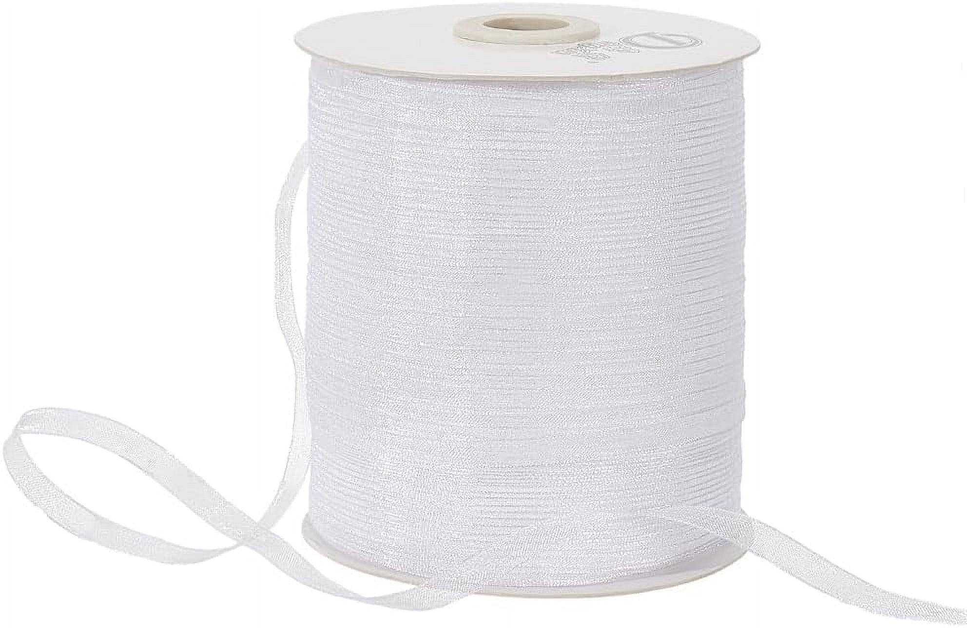 500 Yards Sheer Ribbon 1/4 inch Sparkle Sheer White Organza Ribbon ...
