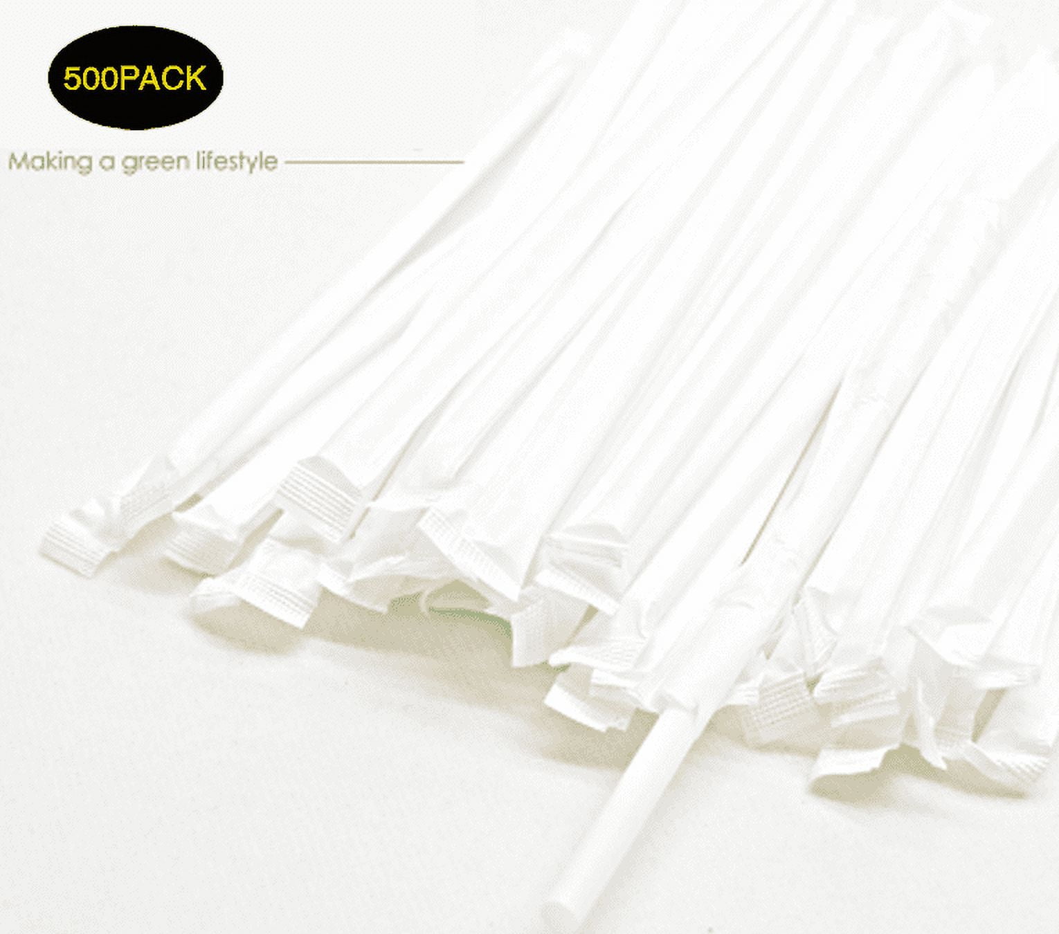 "500 box 5 3/4"" Slim White Wrapped School Milk Straw Great for ...