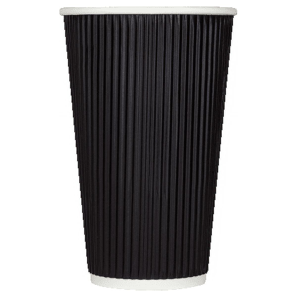 Karat 16 oz Ripple Paper Hot Cups, Black, 500 ct, Double Poly Lined, 90mm Diameter - Walmart.com