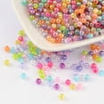 500 g Eco-Friendly Transparent Acrylic Beads Round AB Color Mixed Color ...