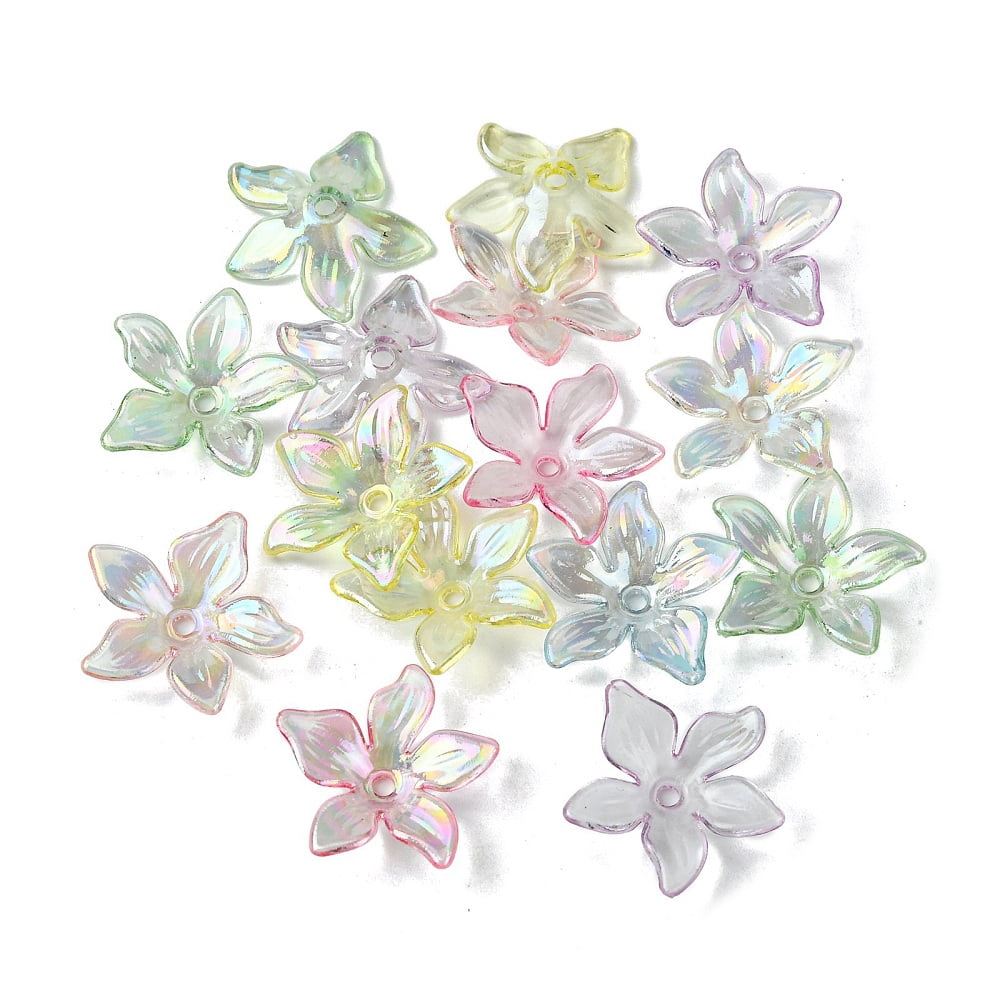 500 g Transparent Acrylic Bead Caps Mixed Color 21.5x21.5x6.5mm Hole ...