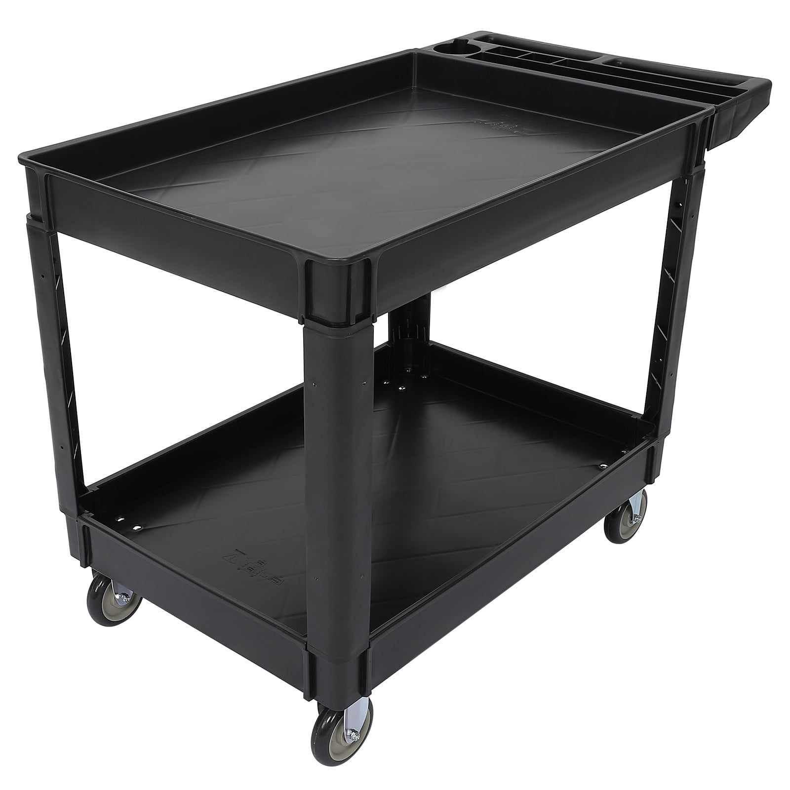 500-lb Capacity Utility Cart with Two Shelves, 45x25 Inch Service Cart ...