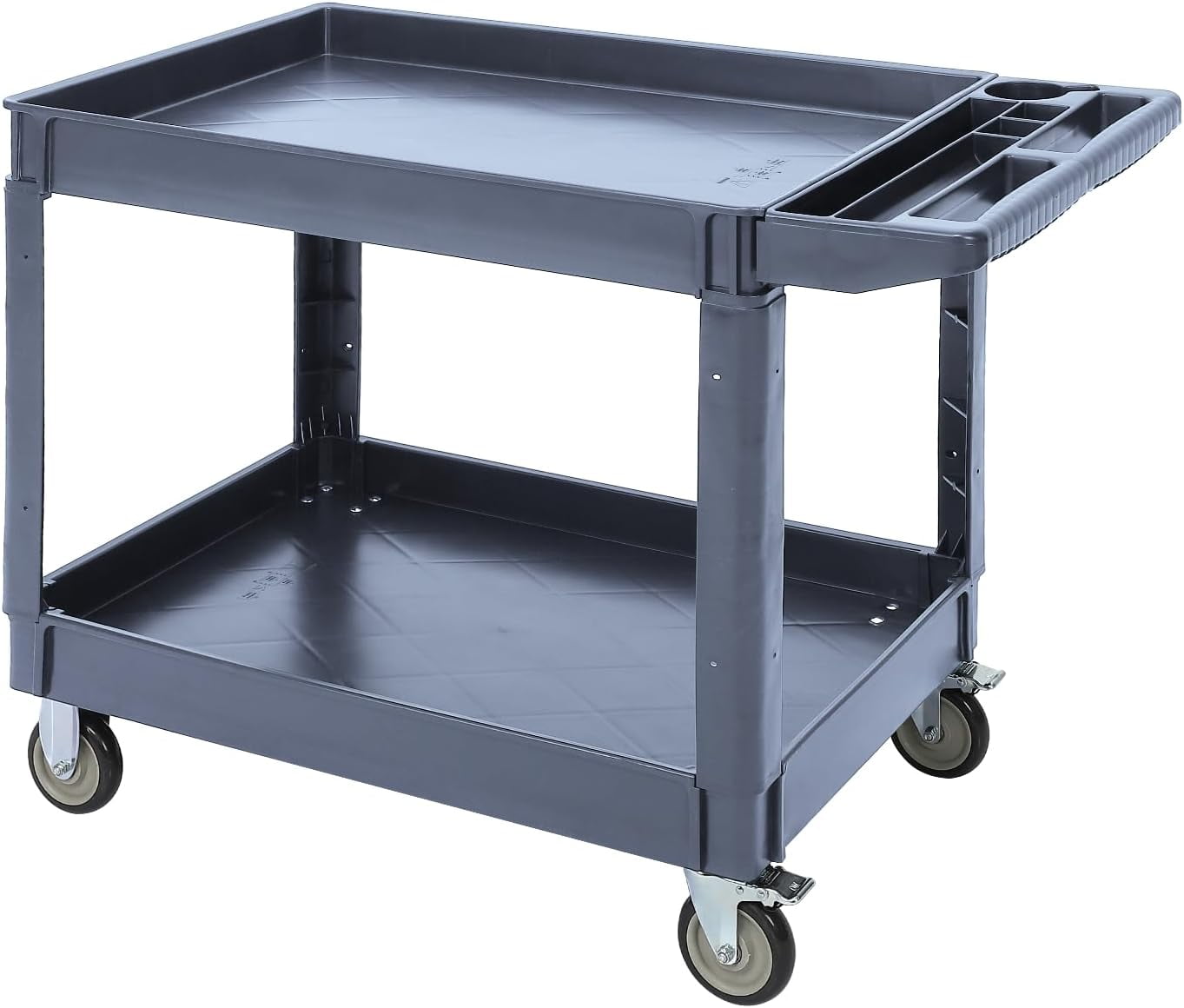 500-lb Utility Service PP Cart With 2 Trays and Wheels 45"X25" Inch ...