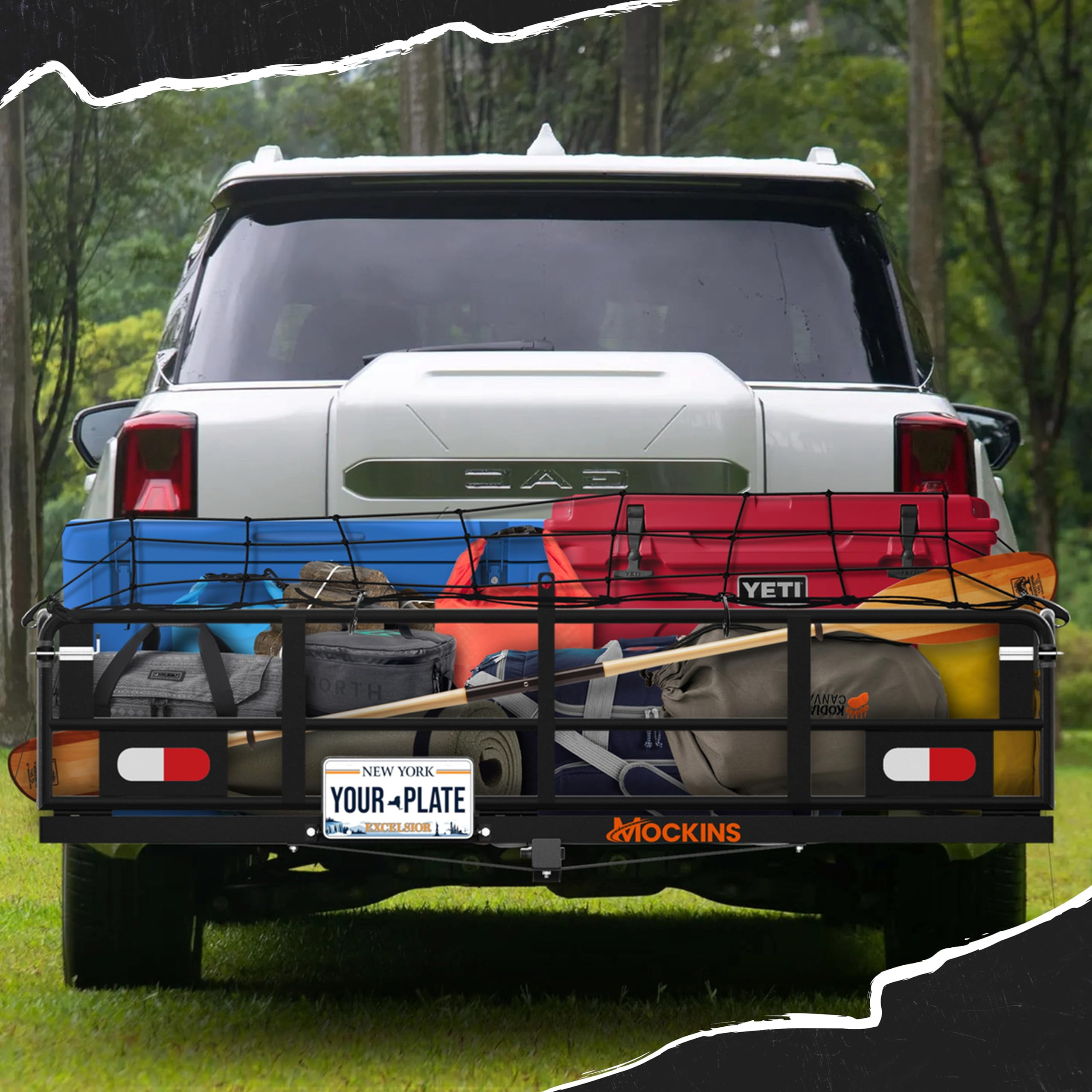 500 lbs Heavy Duty Hitch Mount Cargo Carrier 60""x24""x14"", High Rail ...