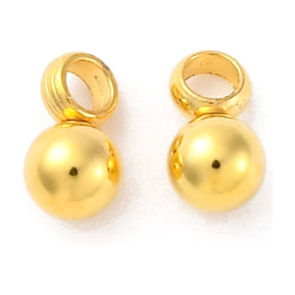 500 pc 304 Stainless Steel Charms Ball Charm Real 18K Gold Plated 5 ...
